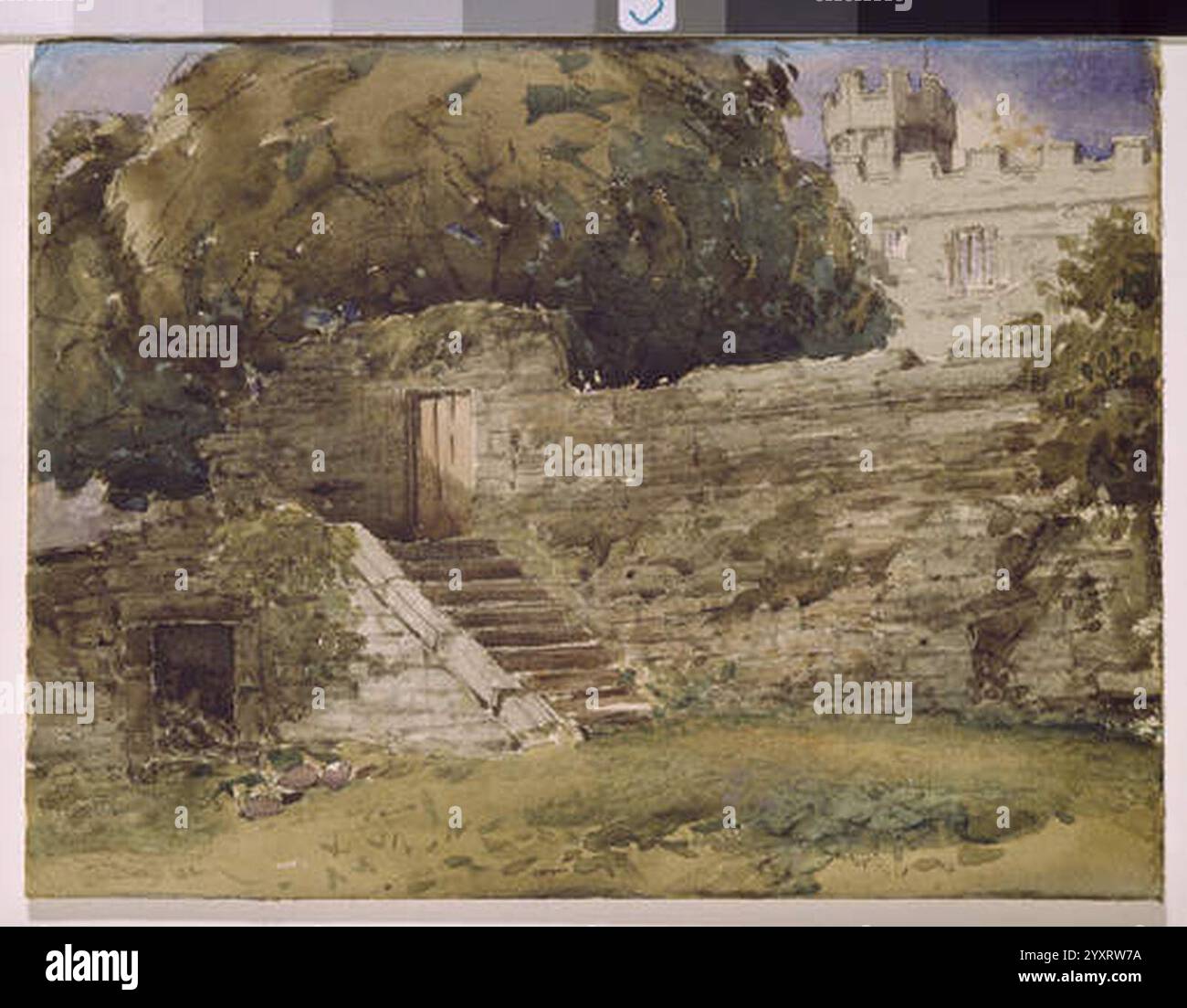 David Cox - Haddon Hall, the River Steps Stock Photo - Alamy
