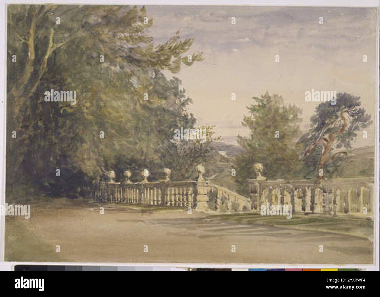 David Cox - The Terrace, Haddon Hall Stock Photo - Alamy