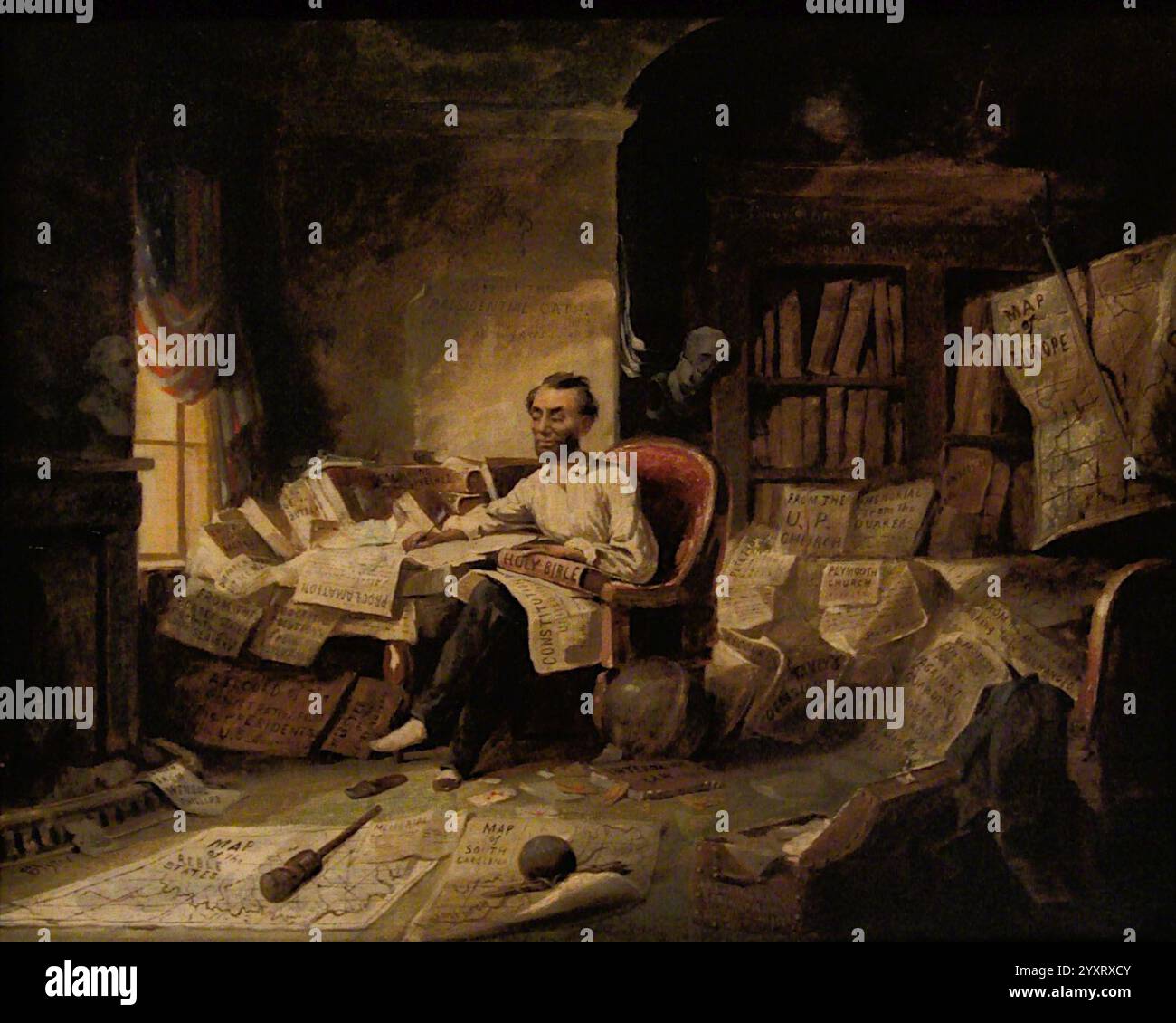 David Gilmour Blythe - Abraham Lincoln Writing the Emancipation ...