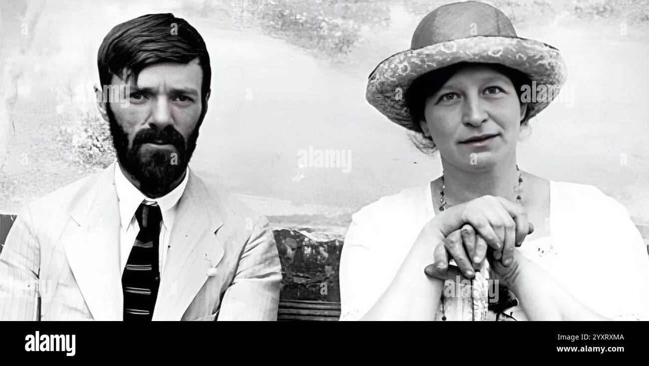 David Herbert Lawrence & Frieda von Richthofen 1914 restored Stock ...