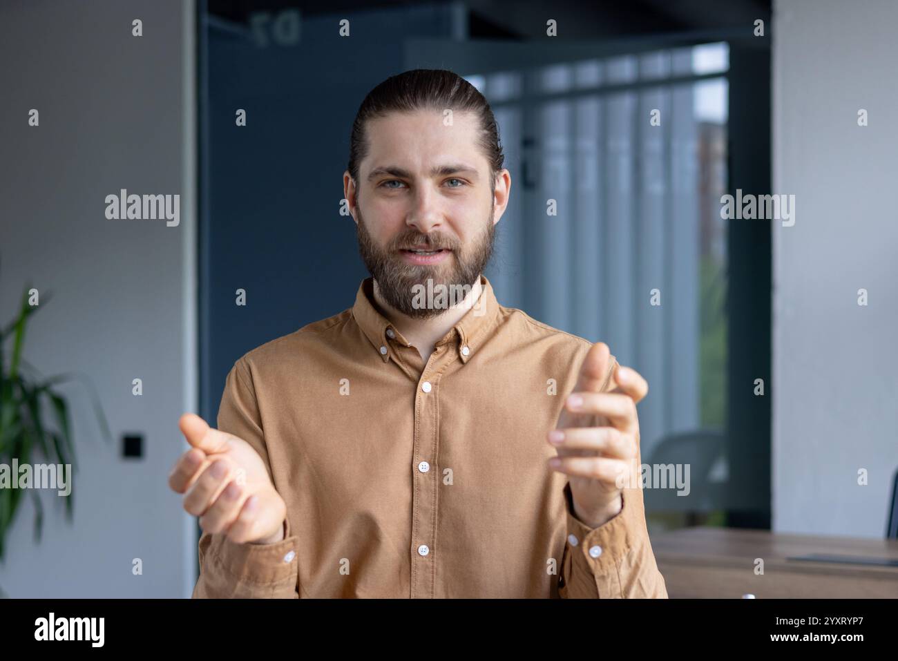 Businessman thinking during a meeting hi-res stock photography and ...