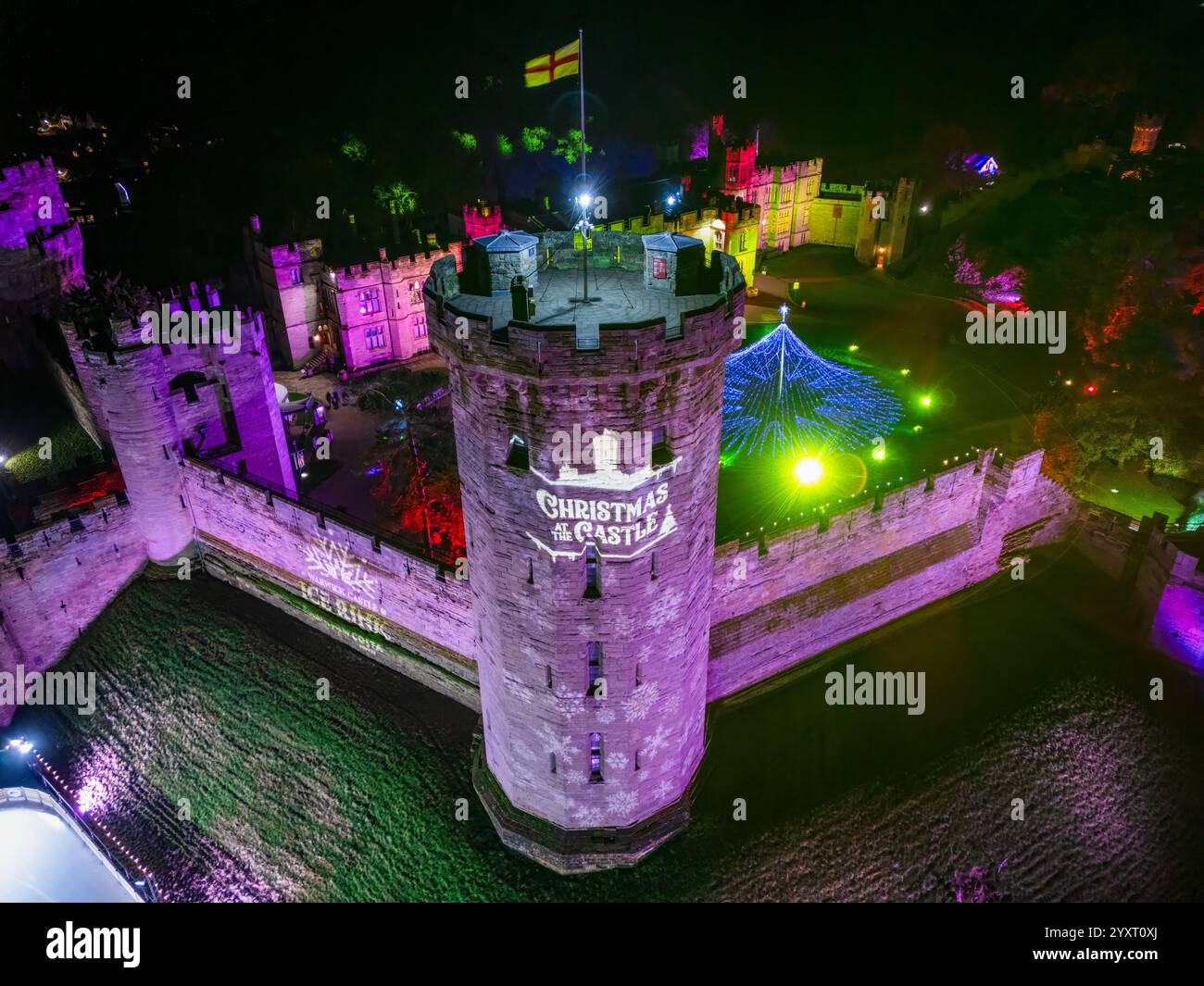 Warwick Castle Light Trail 2024 Stock Photo - Alamy