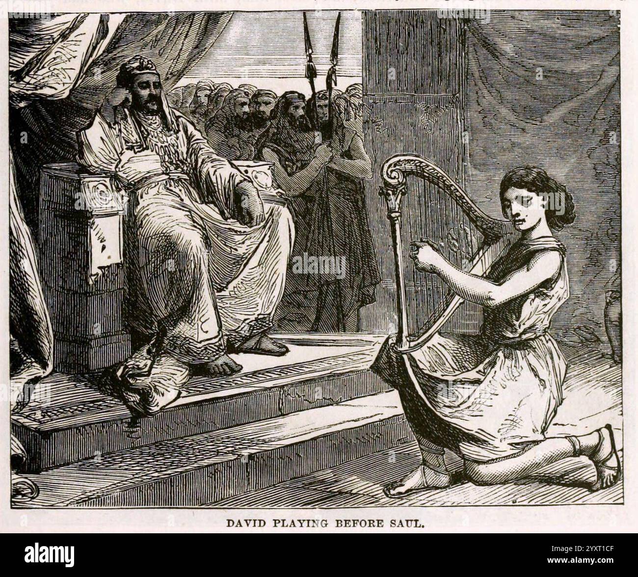 David playing before Saul Stock Photo - Alamy