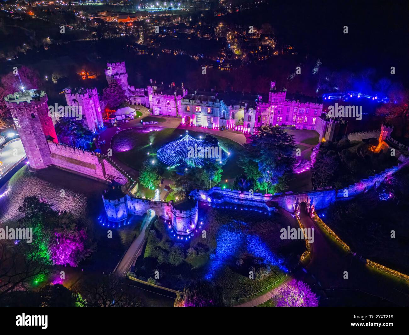 Warwick Castle Light Trail 2024 Stock Photo - Alamy