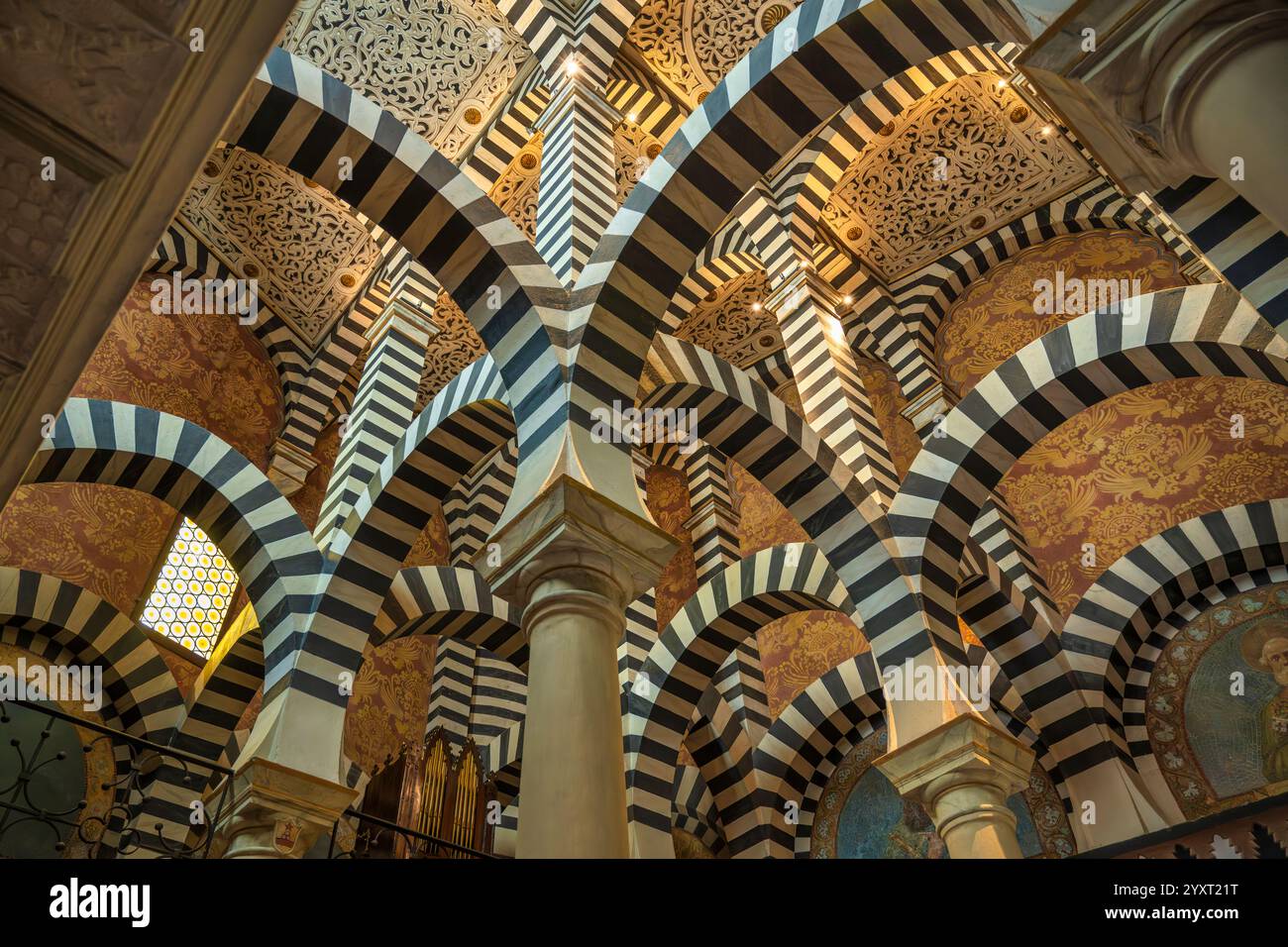 Ornate Moorish style columns and painted arches of The Chapel in ...
