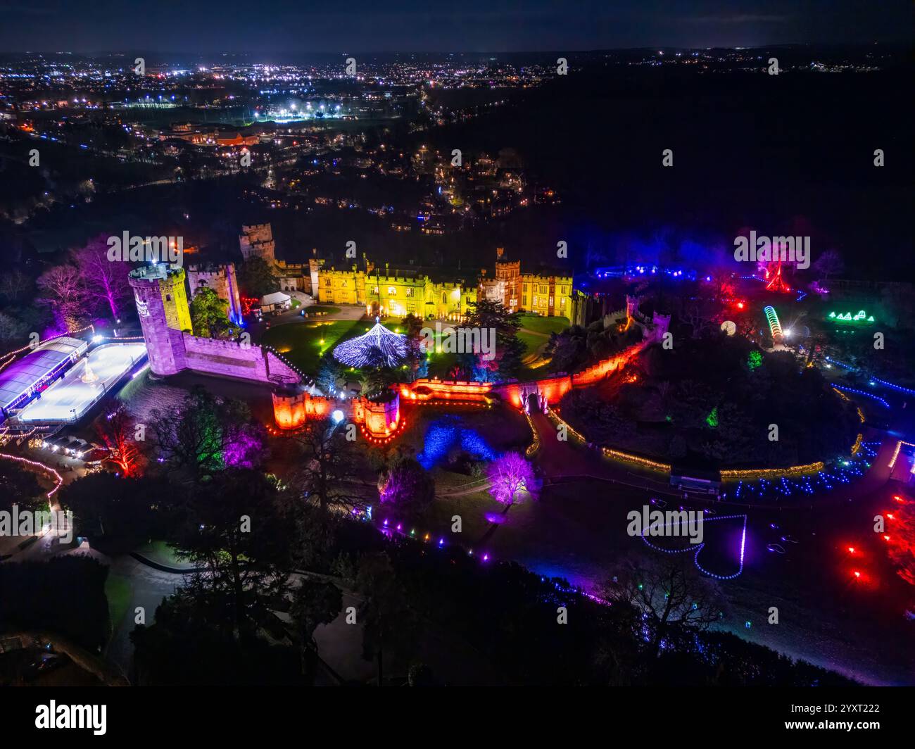 Warwick Castle Light Trail 2024 Stock Photo - Alamy