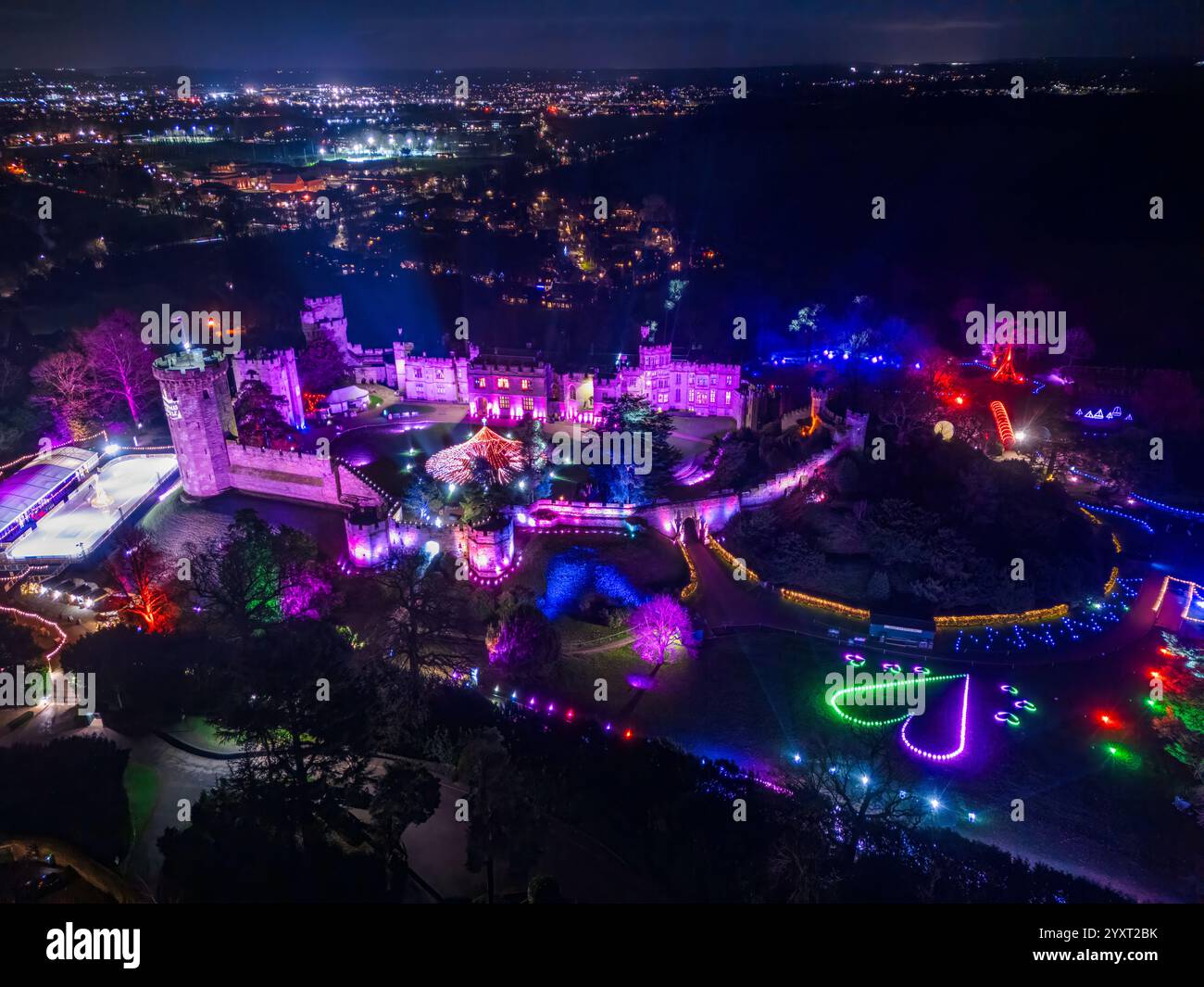 Warwick Castle Light Trail 2024 Stock Photo - Alamy