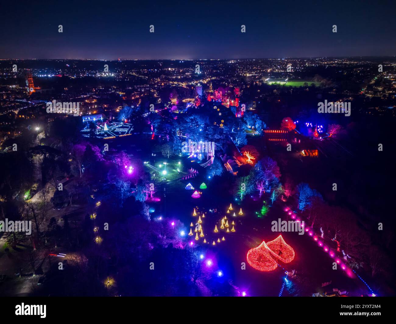 Warwick Castle Light Trail 2024 Stock Photo - Alamy