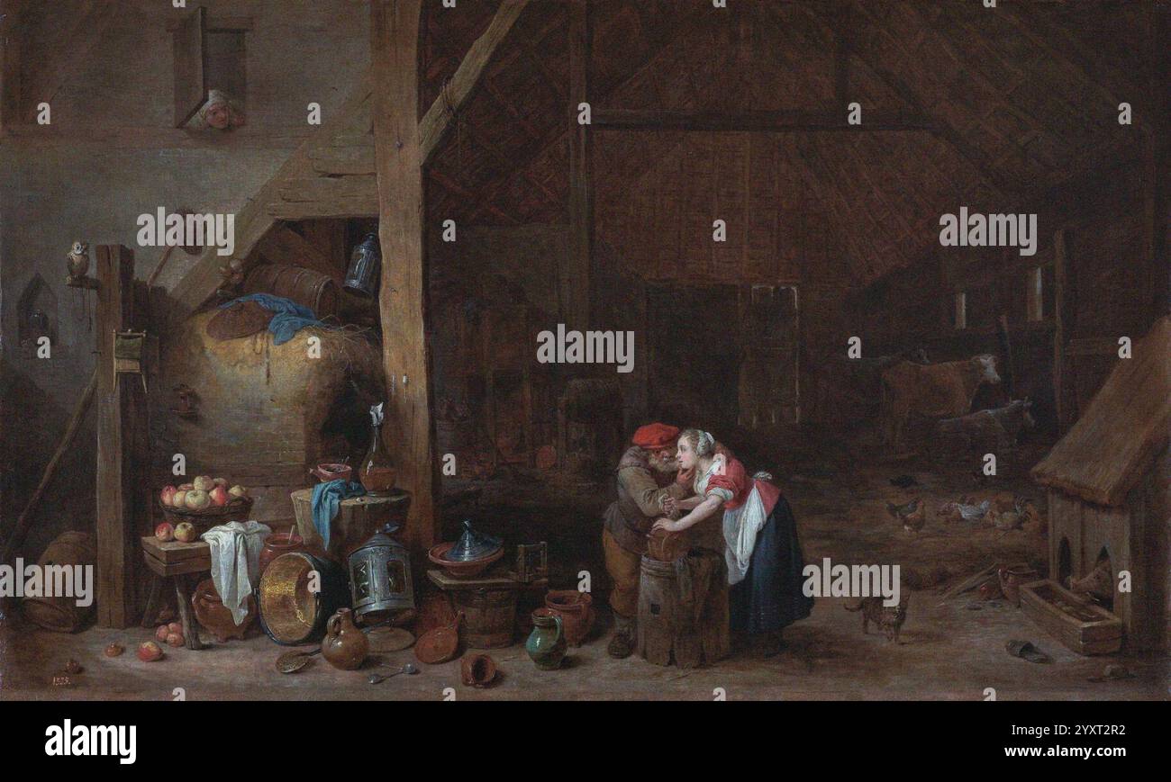 David Teniers (II) - The old man and the maid Stock Photo - Alamy