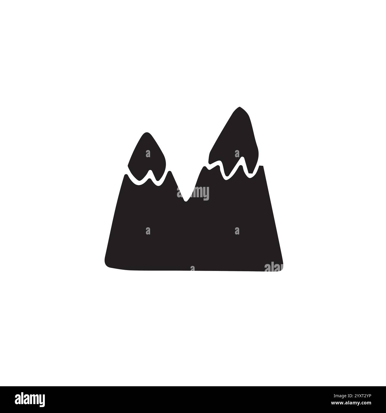 Vector hand drawn doodle sketch black mountains isolated on white ...