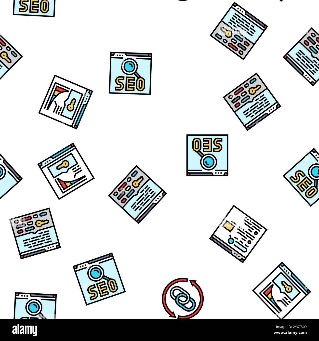 seo optimize community vector seamless pattern thin line illustration ...