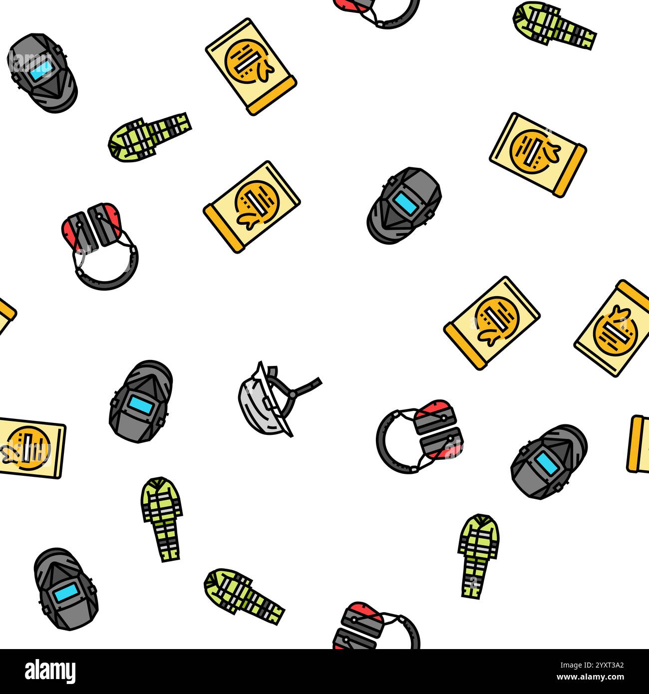 ppe protective safety kit seamless pattern vector Stock Vector Image ...