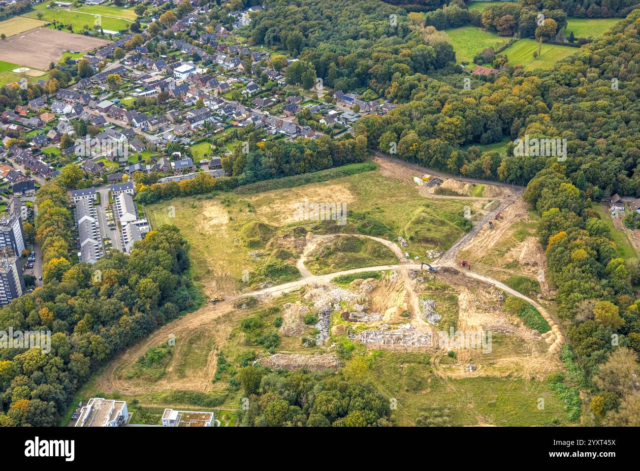 Aerial view, construction site barracks area former Moritz-von-Nassau ...