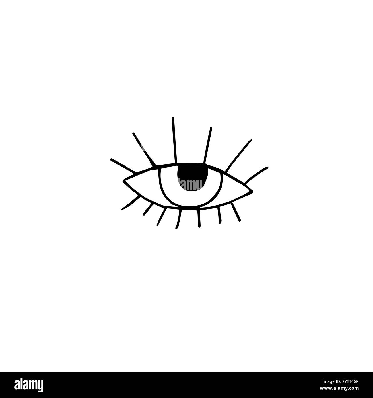Vector hand drawn doodle sketch eye isolated on white background Stock ...