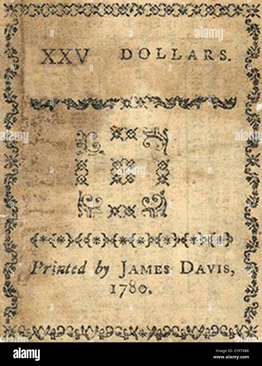 Davis 25 dollar note Stock Photo - Alamy