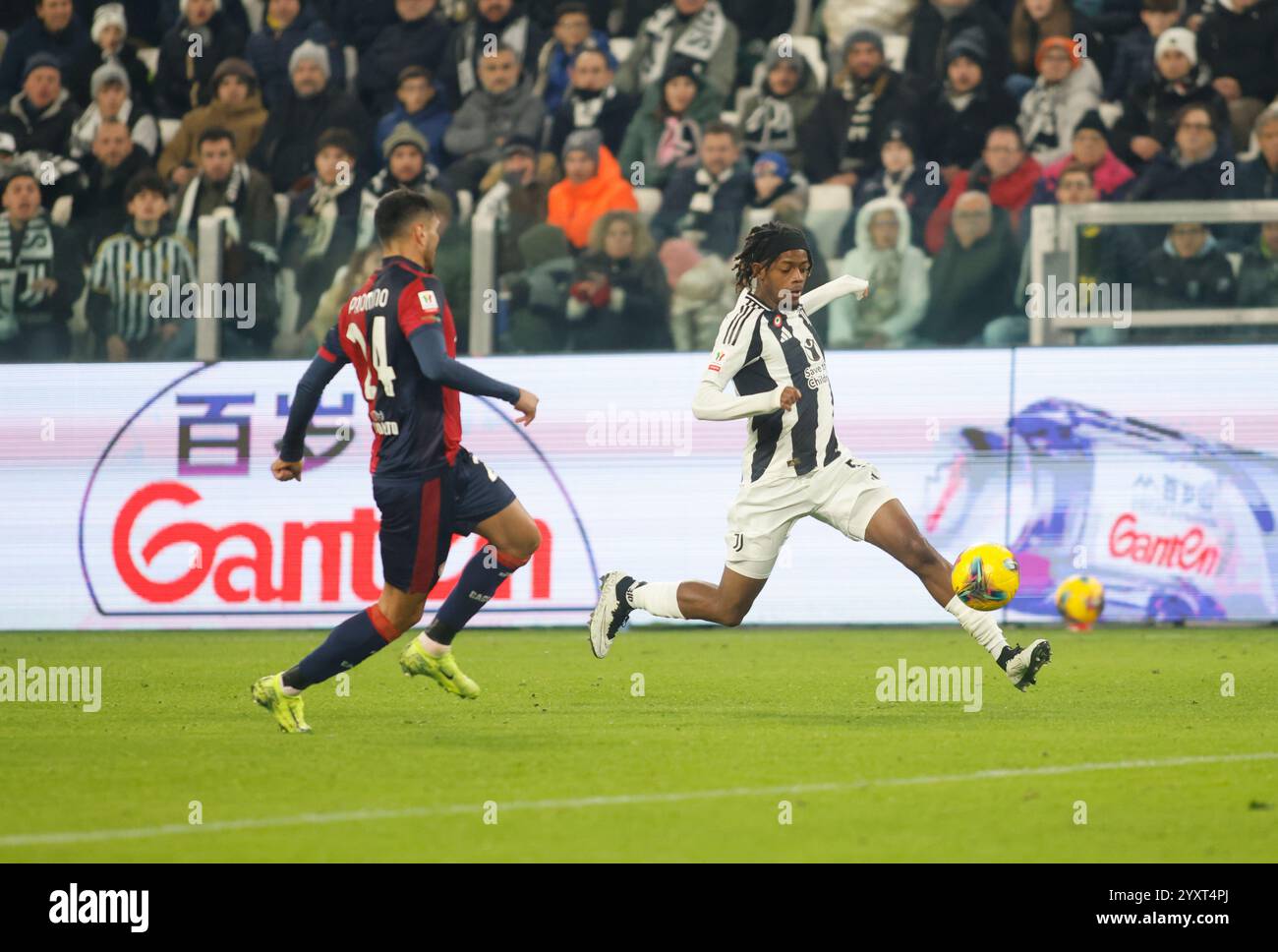 Turin, Italy. 17th Dec, 2024. Samuel Mbangula of Juventus FC during the Coppa Italia 2024/25 ...
