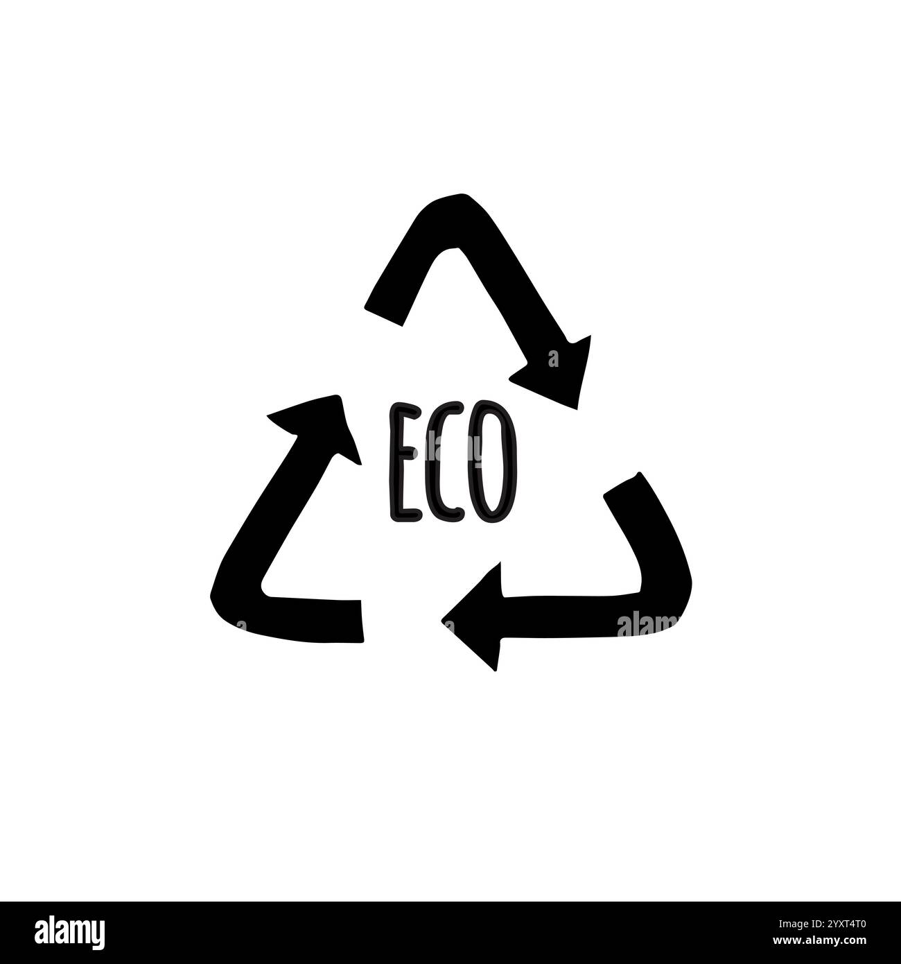 Vector hand drawn doodle sketch black recycle reuse eco symbol isolated ...