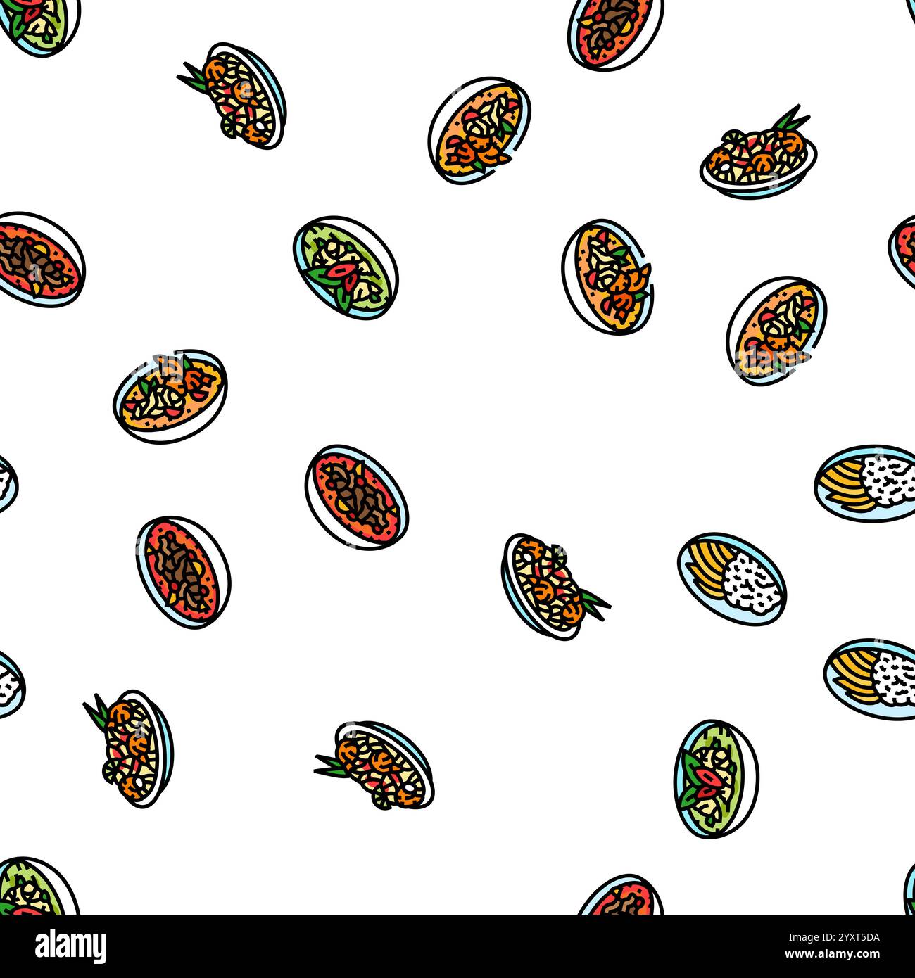 thai cuisine food asia seamless pattern vector Stock Vector Image & Art ...