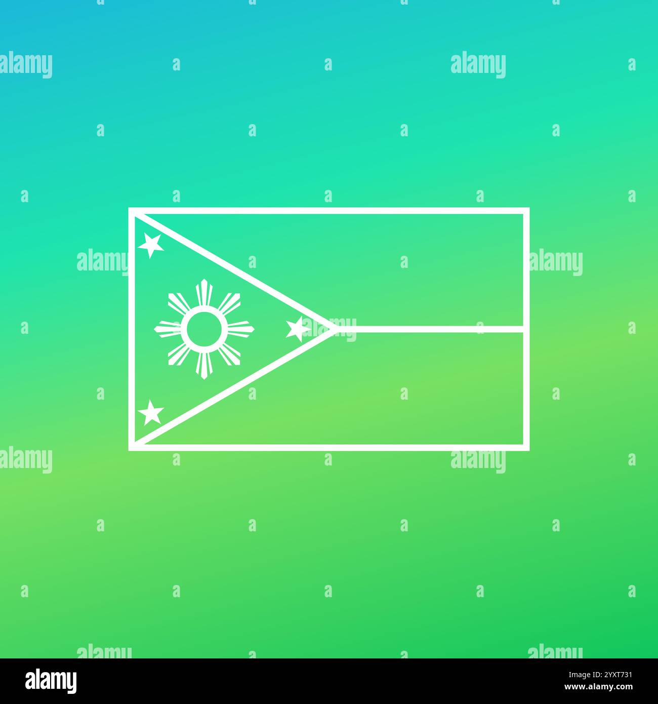 Simple outline flag of Philippines with a thin line Stock Vector Image ...