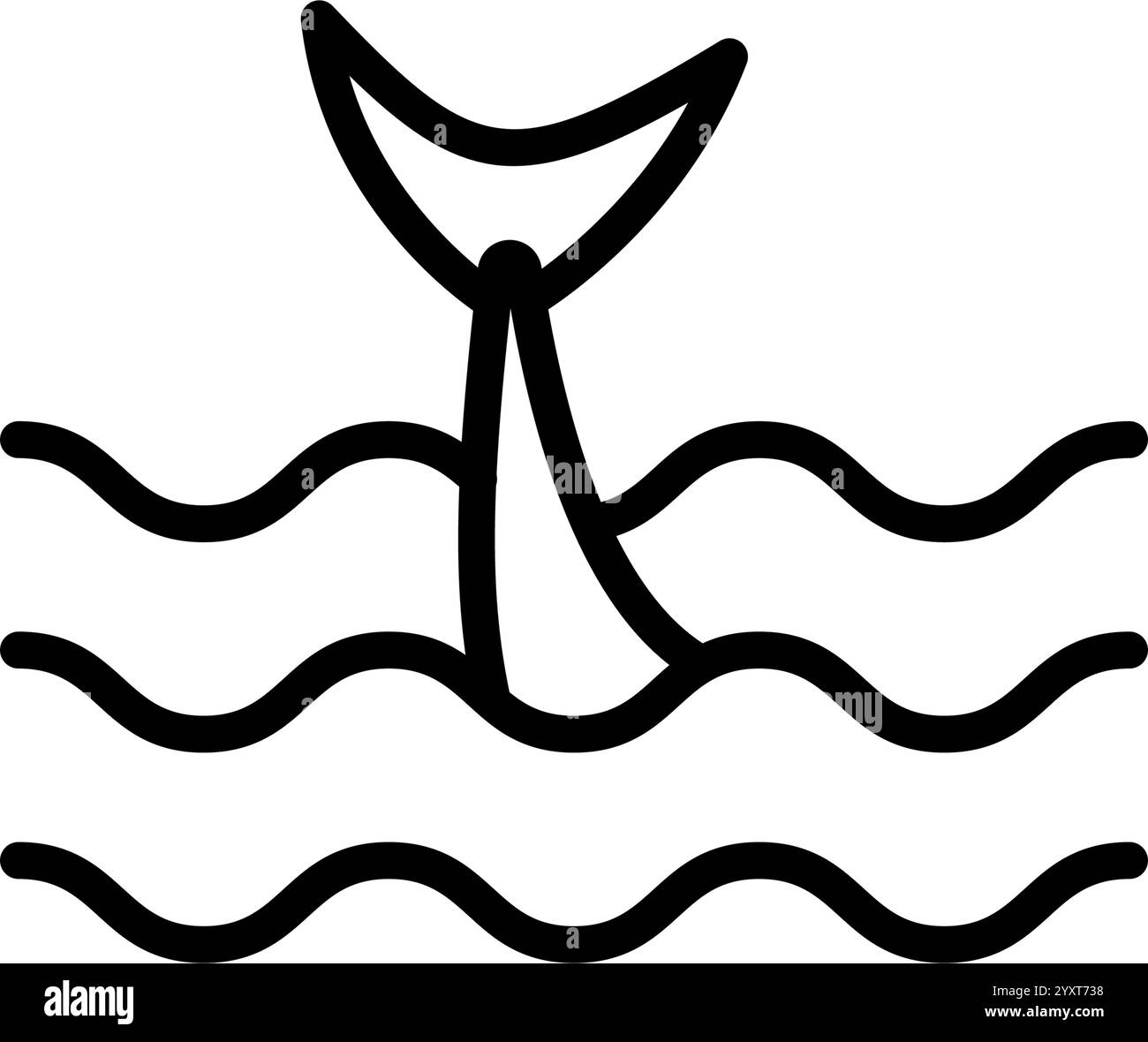 Fish line icon. Seafood product sign, ocean fish cooking or culinary ...