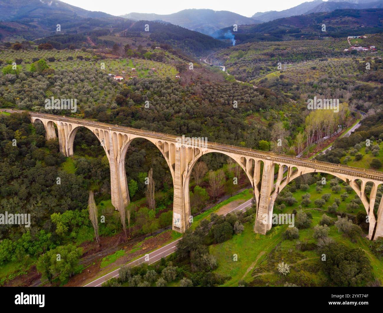 Landscape and Viaduct of Guadalupe from above Stock Photo - Alamy