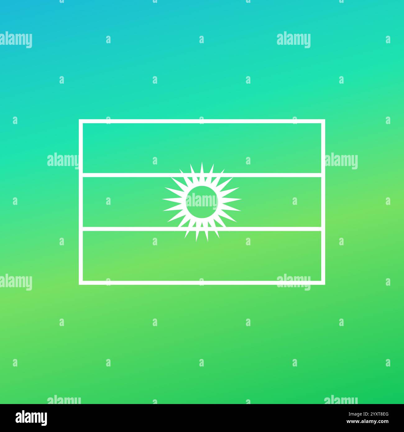 Simple outline flag of Kurdistan with a thin line Stock Vector Image ...