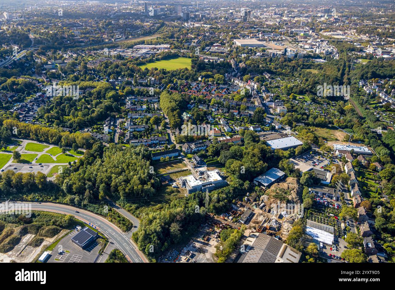 Aerial view, construction site with new building, Brandhövel and Auf ...