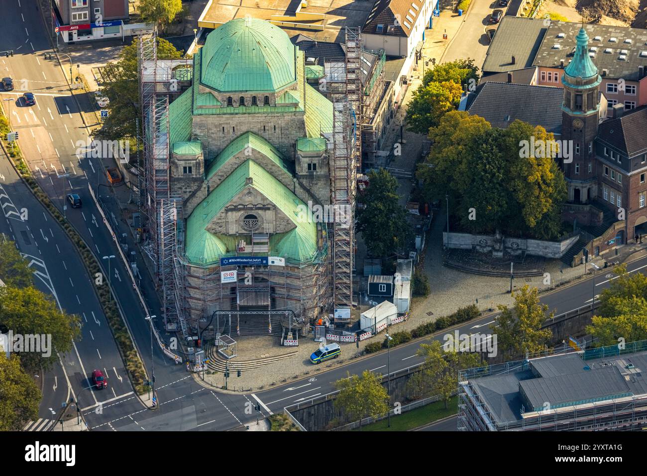 Aerial view, place of worship Old Synagogue, cultural center for Jewish ...