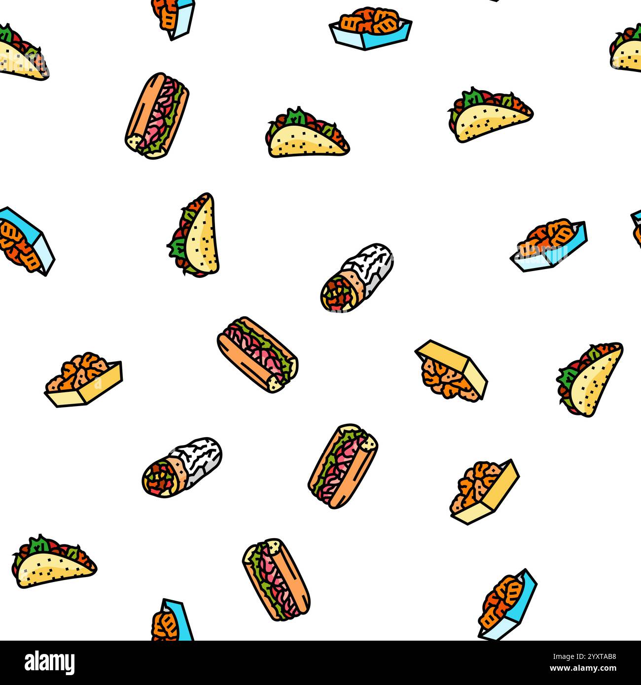 Pizza hot dog seamless Cut Out Stock Images & Pictures - Alamy