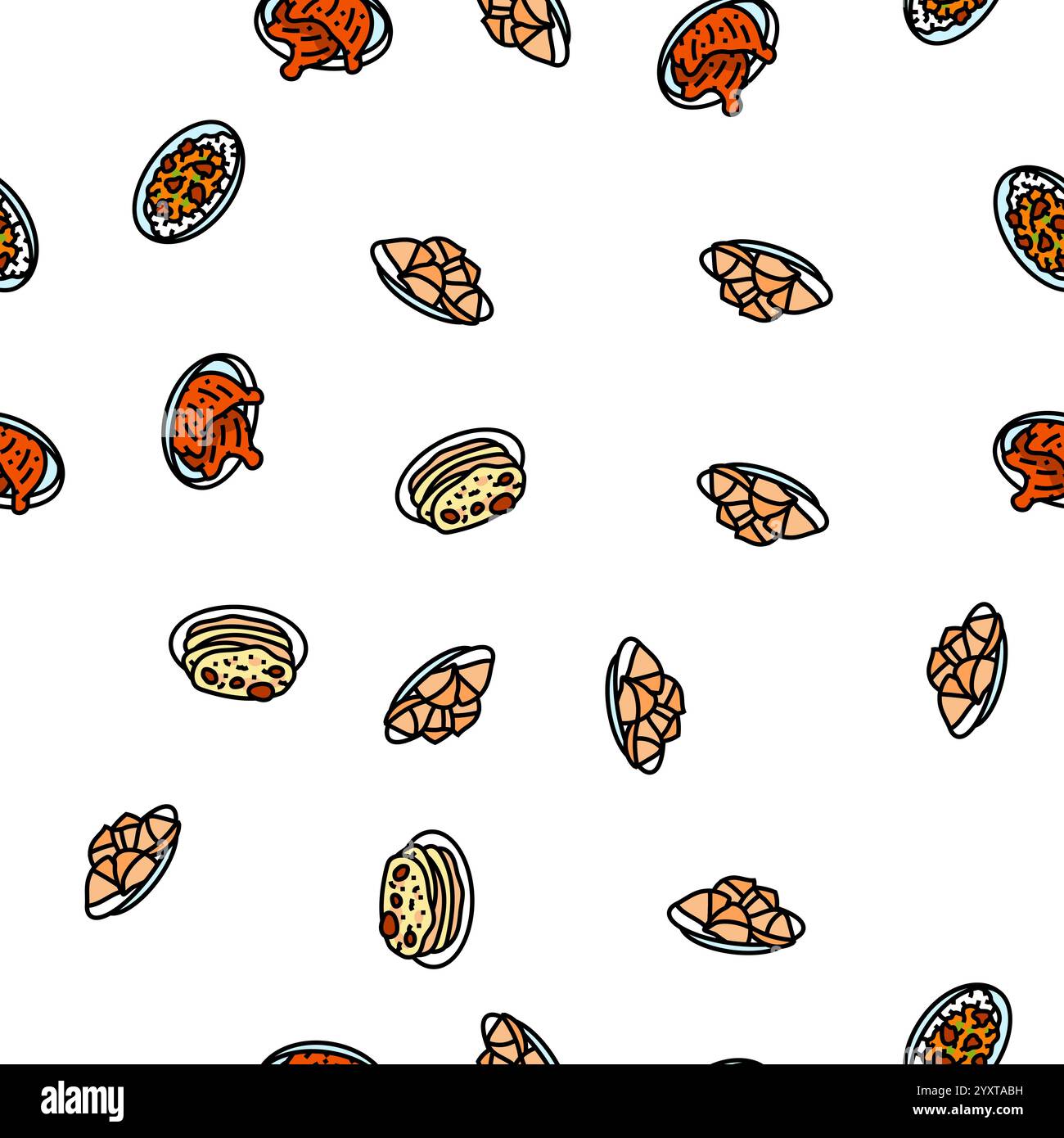 indian cuisine food curry seamless pattern vector Stock Vector Image ...