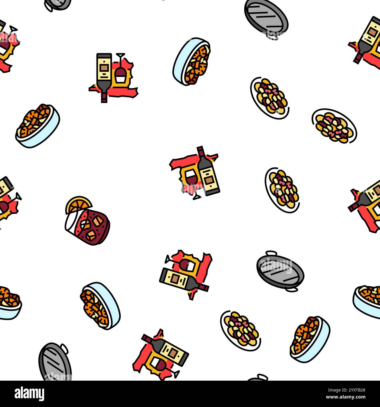 Buffet table spanish food Stock Vector Images - Alamy