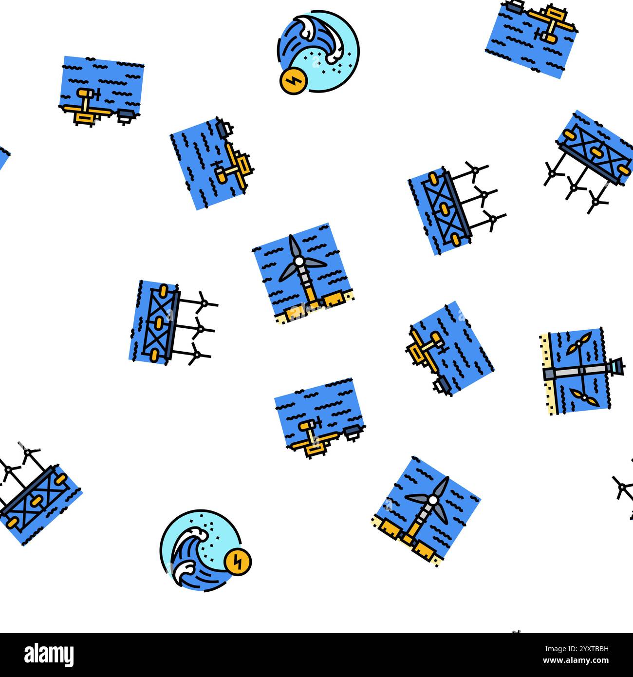 wave energy power tidal seamless pattern vector Stock Vector Image ...