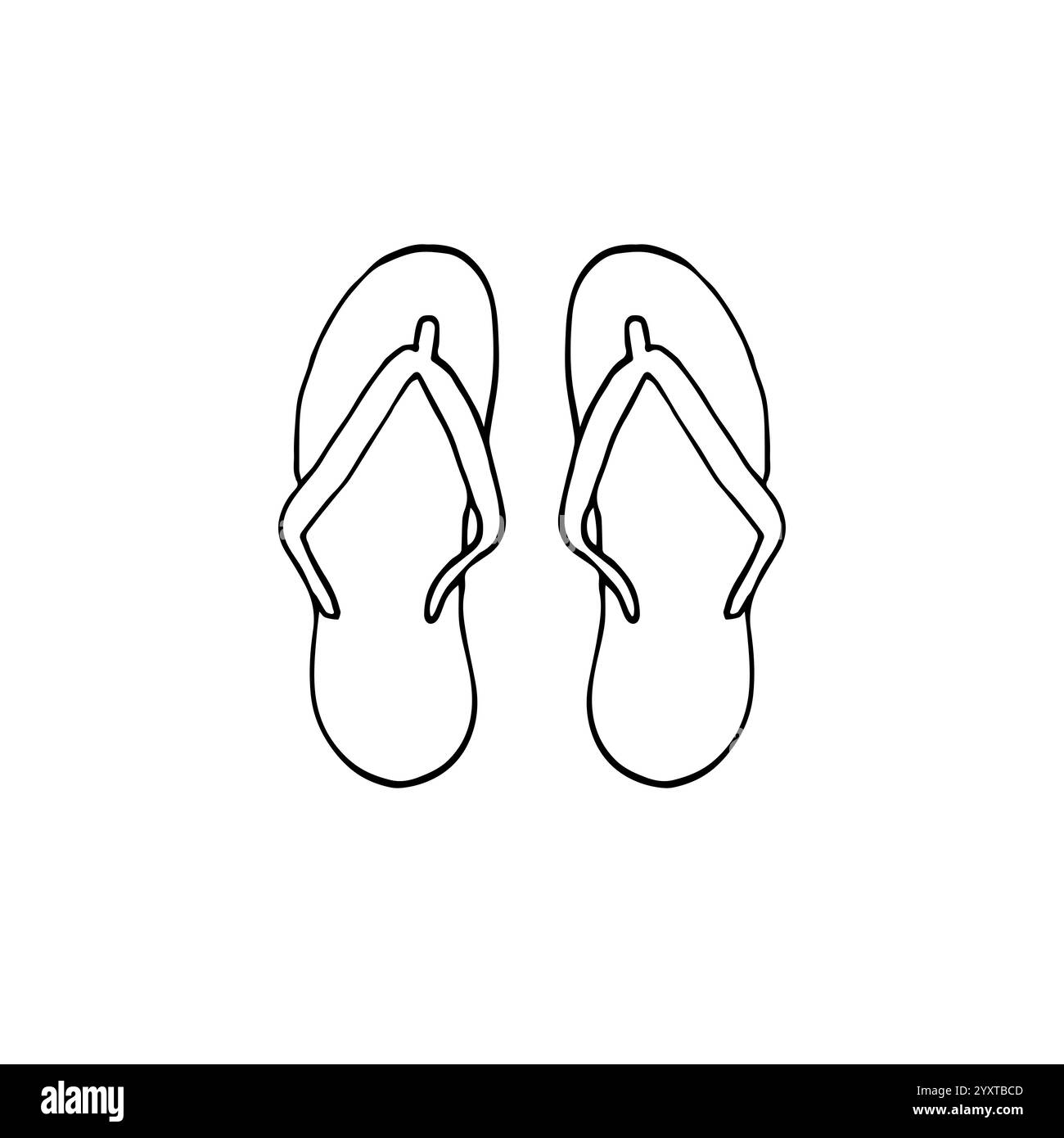 Vector hand drawn doodle sketch beach slippers isolated on white background Stock Vector Image ...