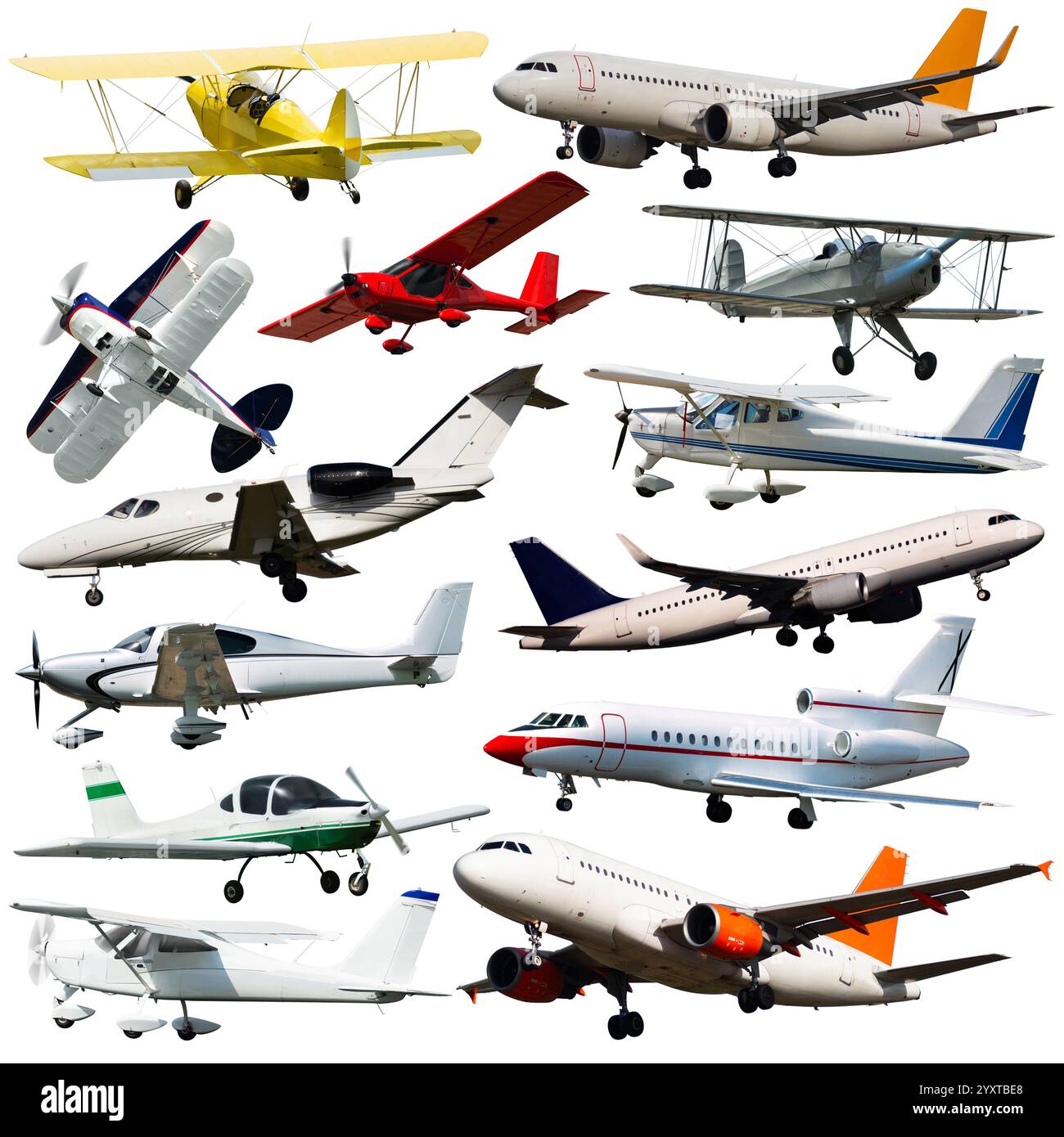 Collage of different civil airplanes Stock Photo - Alamy