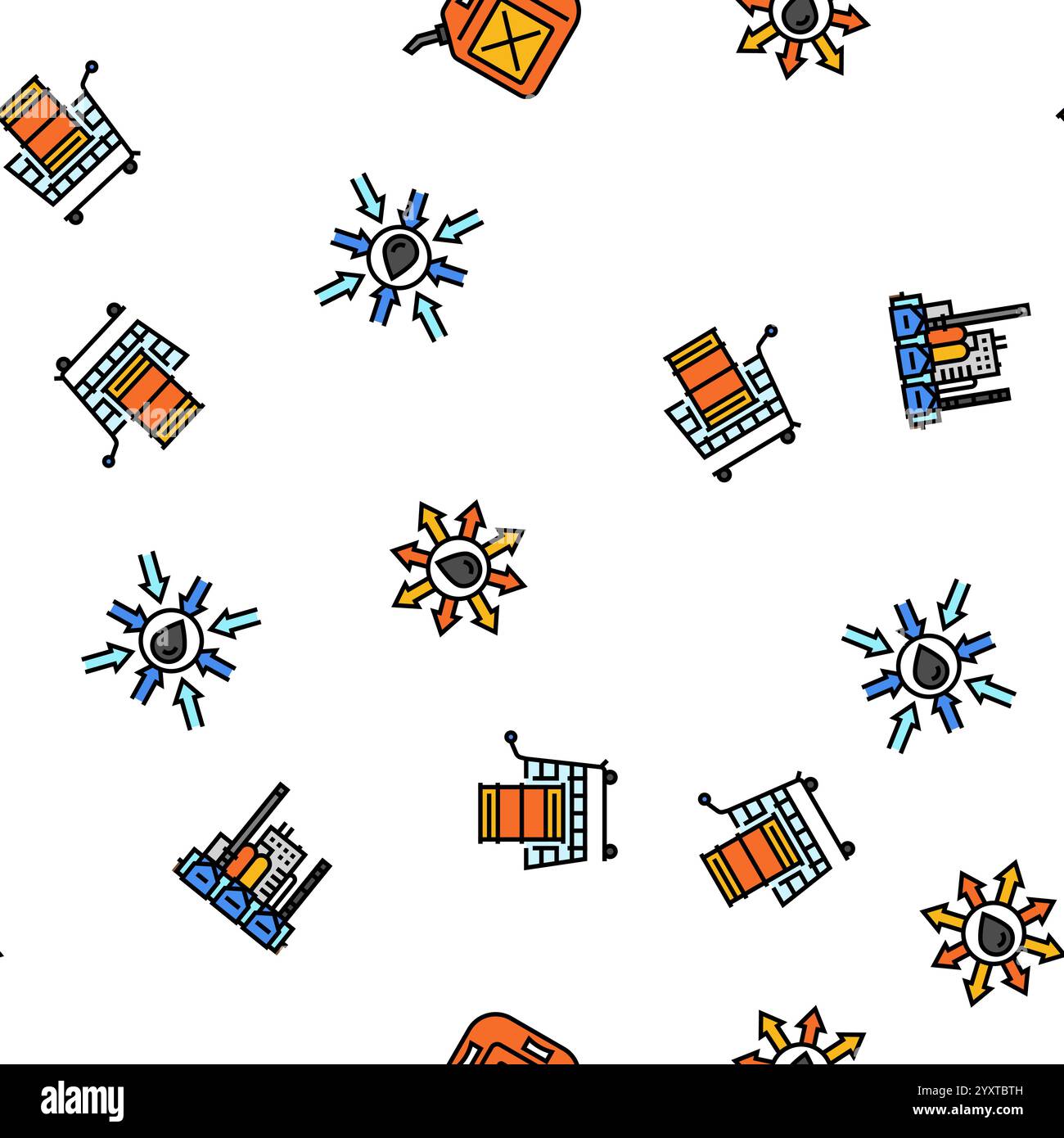 oil industry factory gas plant seamless pattern vector Stock Vector ...