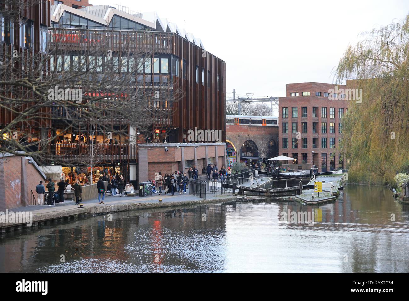 Hawley Wharf part of Camden Market, at Christmas time, in north London ...