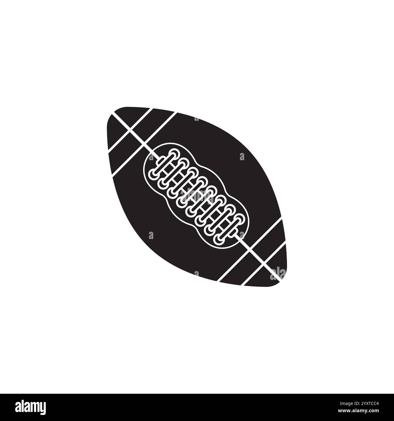 Vector flat cartoon black American football ball isolated on white ...