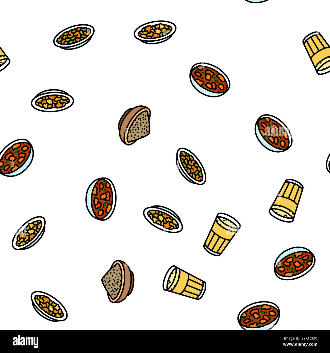 indian cuisine food curry seamless pattern vector Stock Vector Image ...