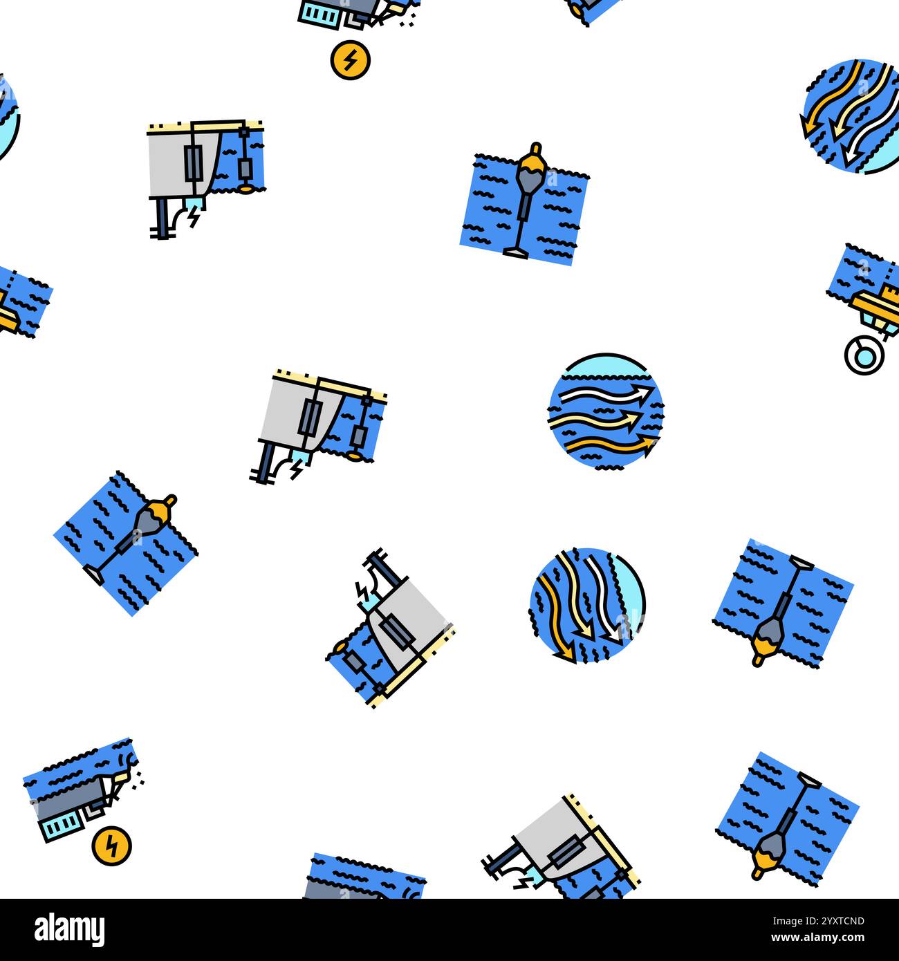 wave energy power tidal seamless pattern vector Stock Vector Image ...