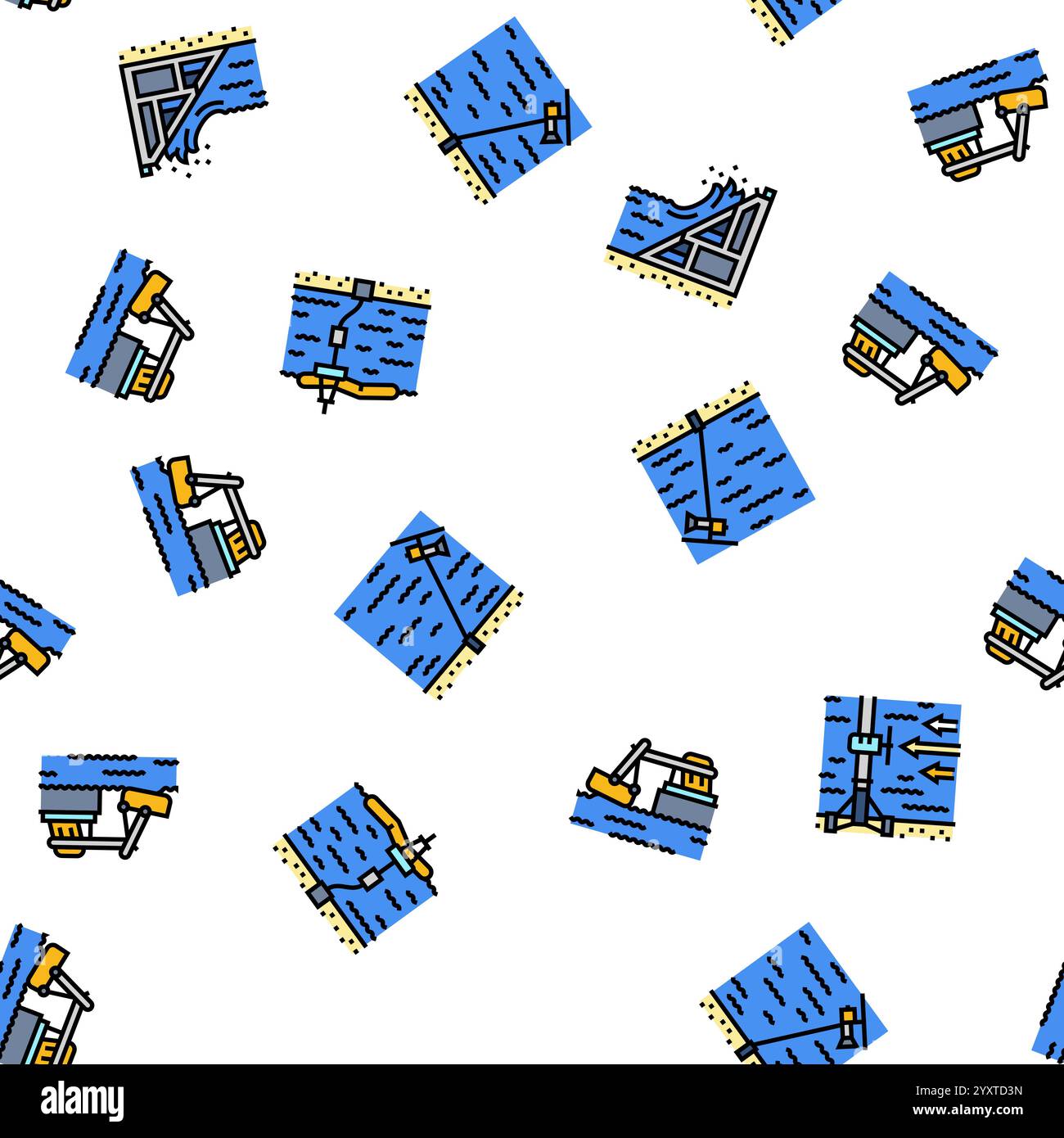 wave energy power tidal seamless pattern vector Stock Vector Image ...