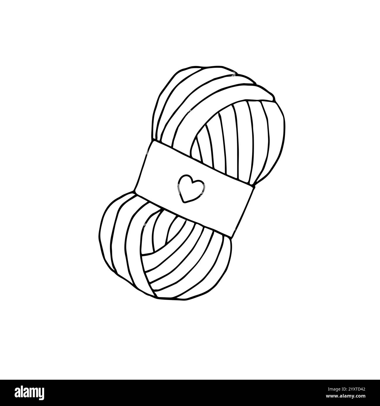 Vector hand drawn doodle sketch knitting threads isolated on white ...