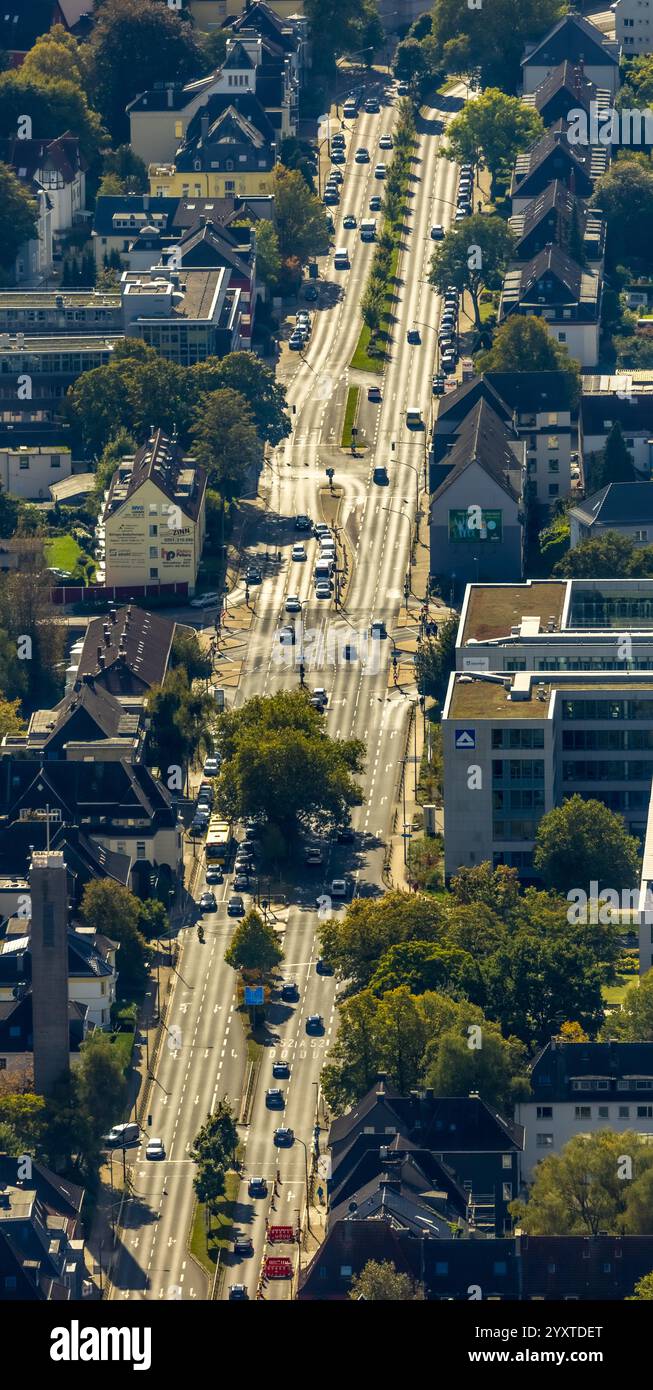 Aerial view, Alfredstraße federal road B224 between Grugaplatz and ...