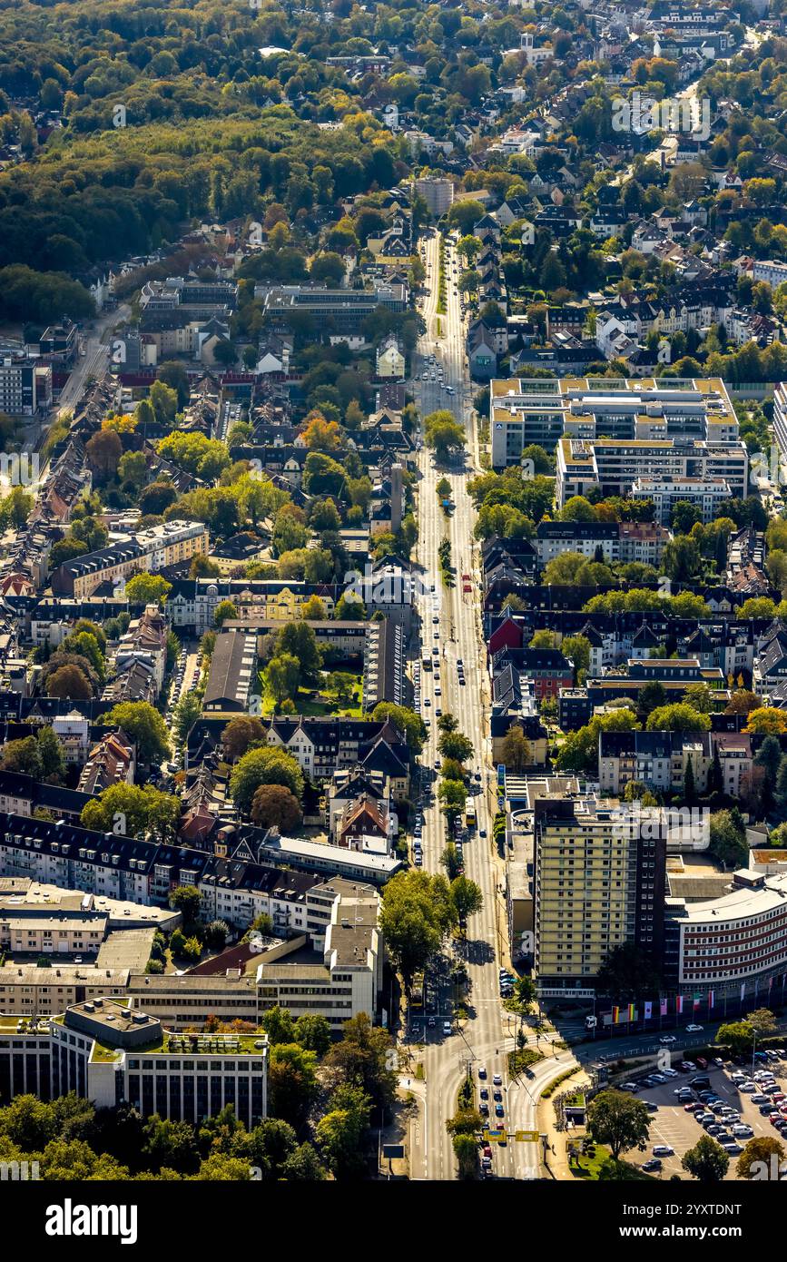 Aerial view, Alfredstraße federal road B224 between Grugaplatz and ...