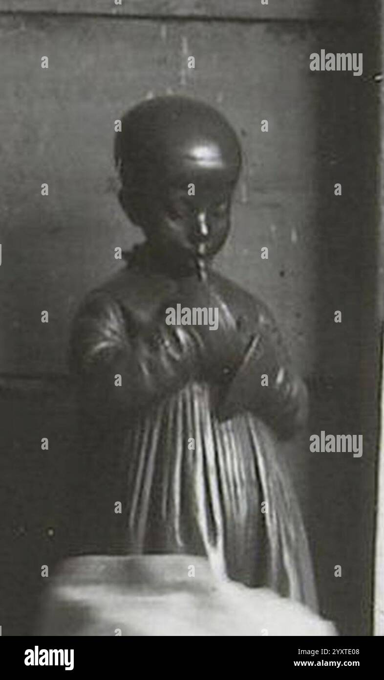 De beeldhouwer Joseph Mendes da Costa in zijn atelier, gefotografeerd ...