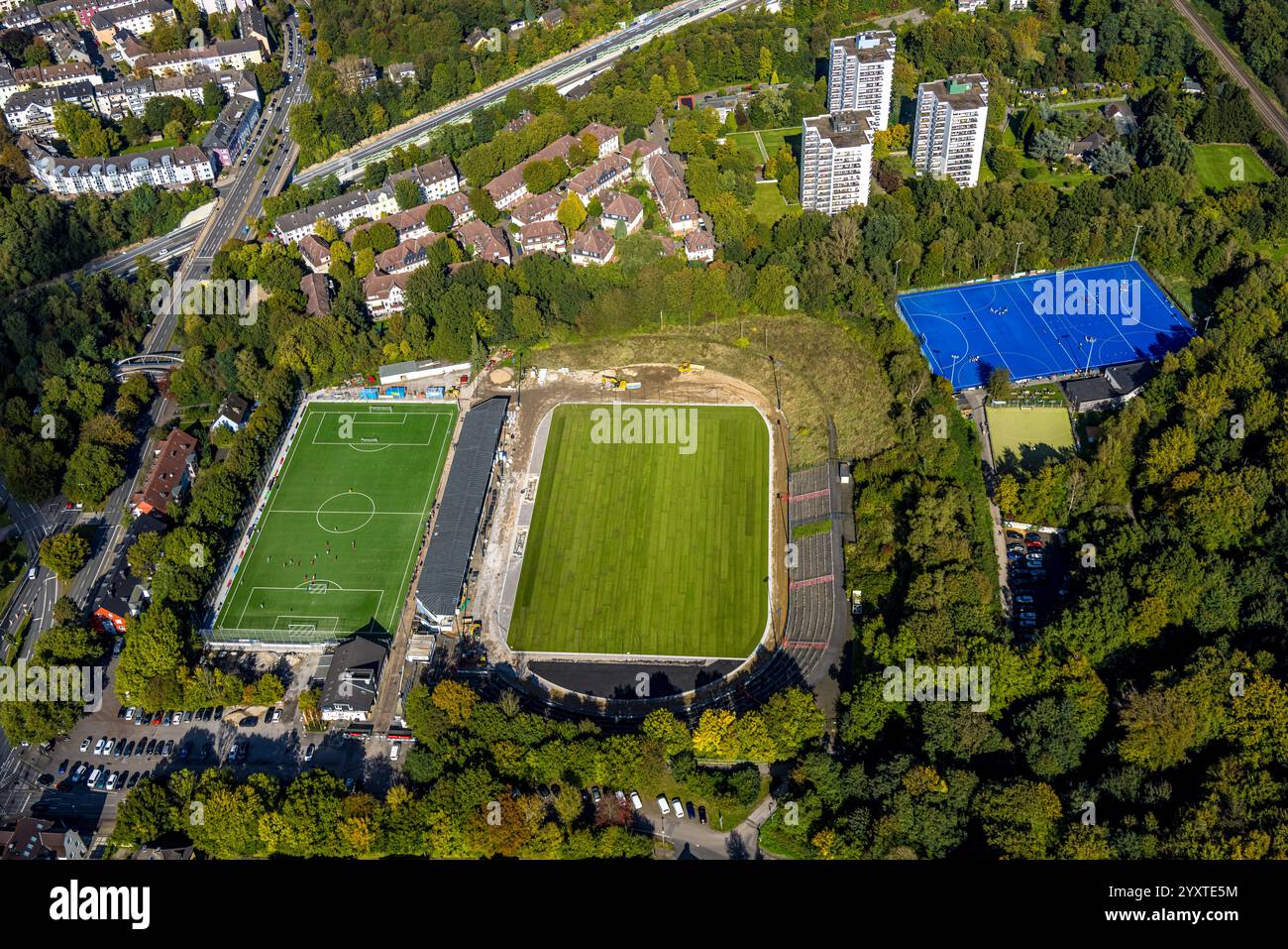 Aerial view, Uhlenkrug-Stadion soccer stadium, ETB SW Hockey - sports ...