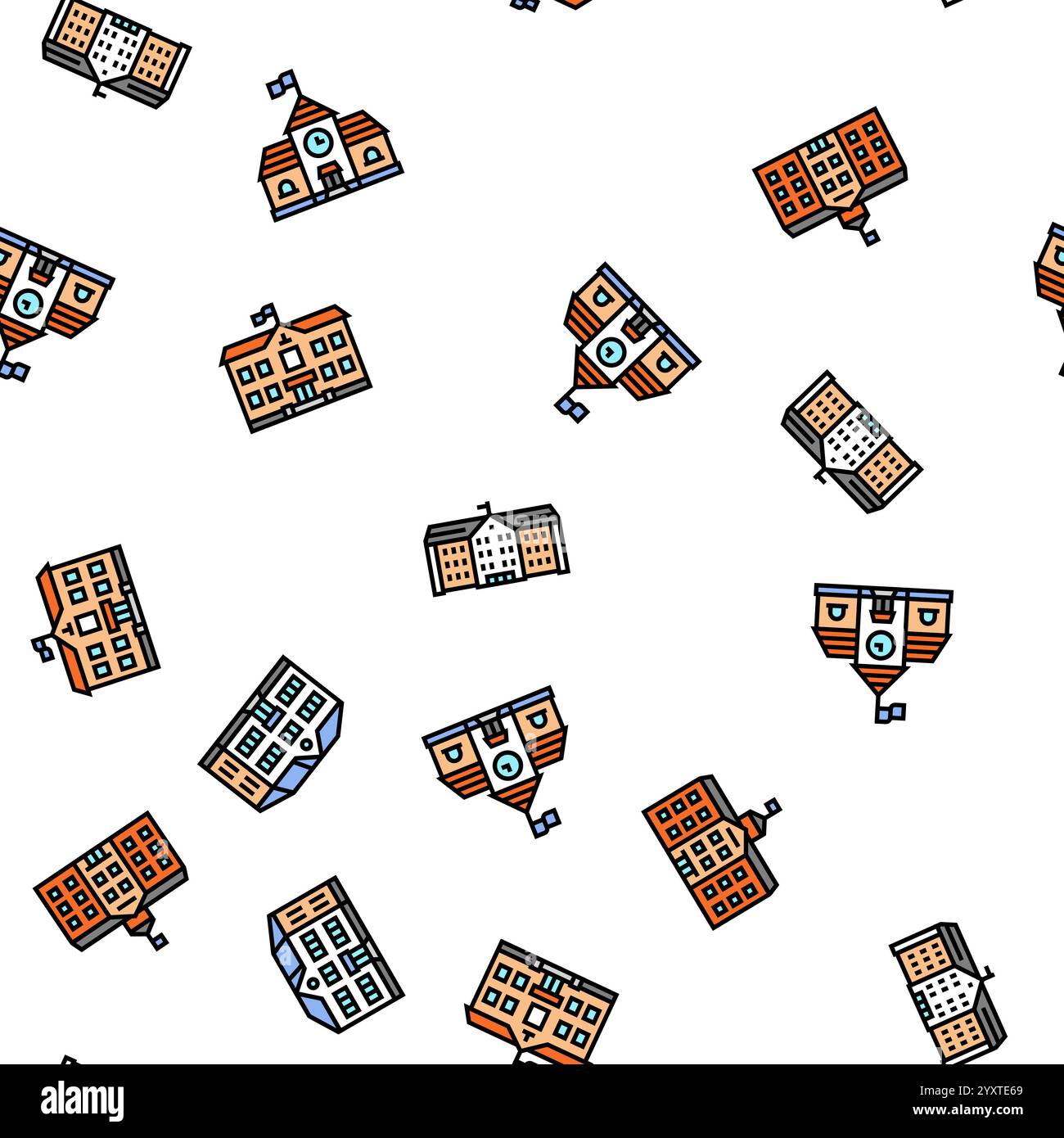building school exterior modern seamless pattern vector Stock Vector ...