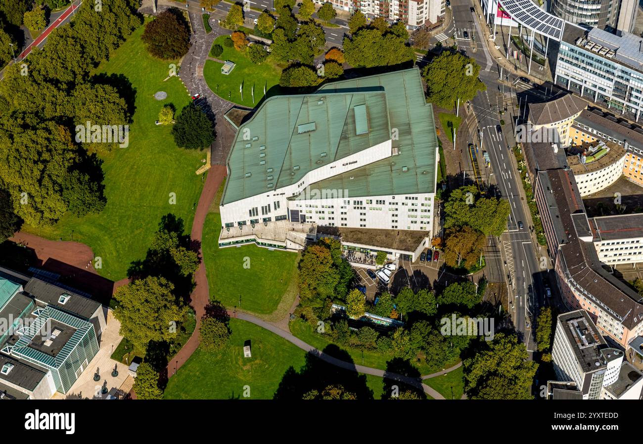 Aerial view, Aalto-Theater Essen Opera House at the Opera Square in the ...