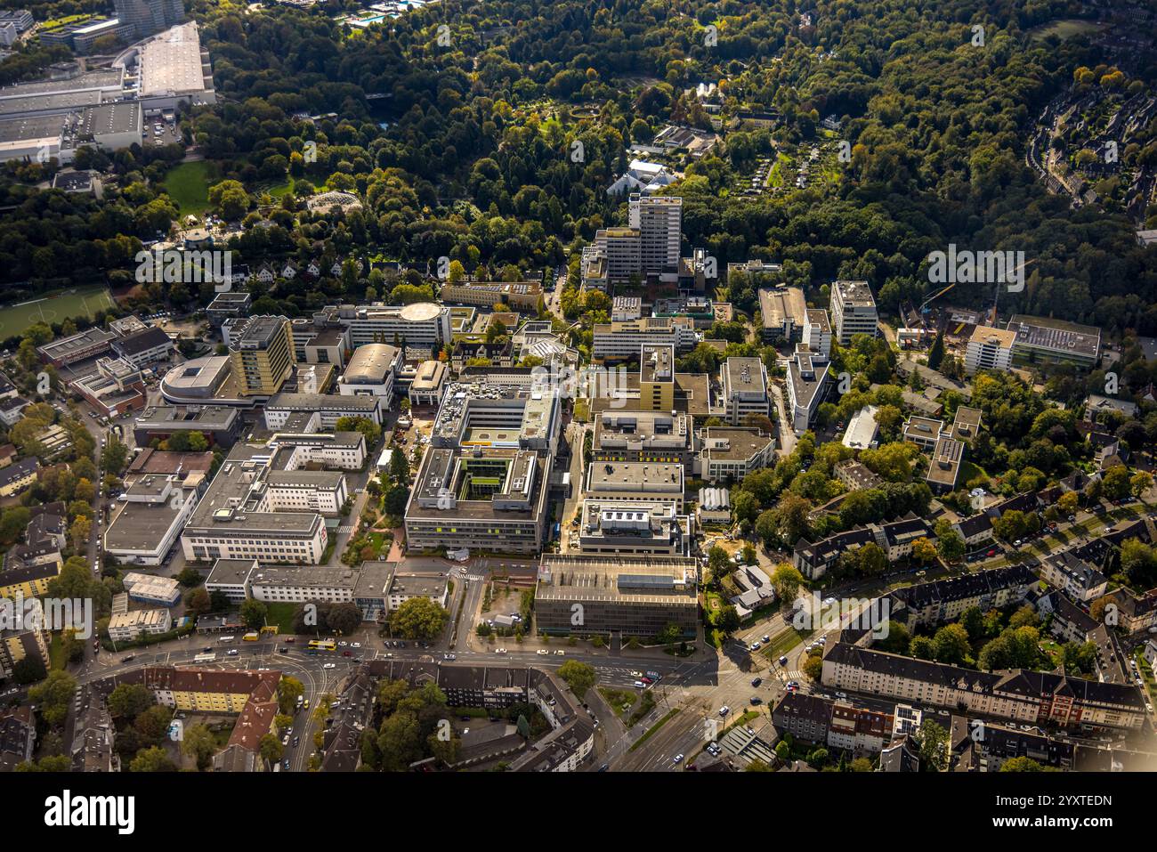 Aerial view, Essen University Hospital, Holsterhausen, Essen, Ruhr area ...