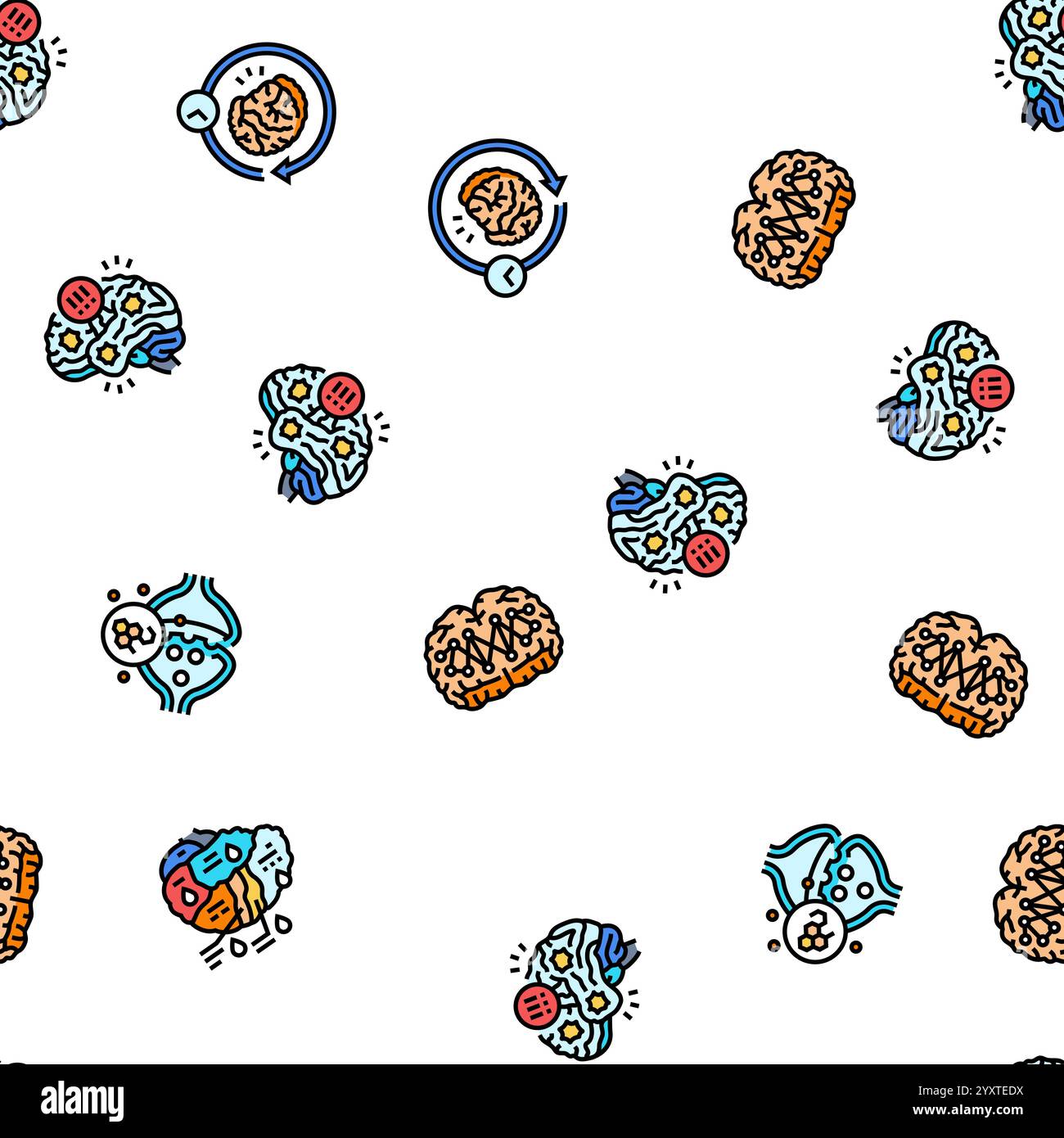 neuroscience brain neurology seamless pattern vector Stock Vector Image & Art - Alamy