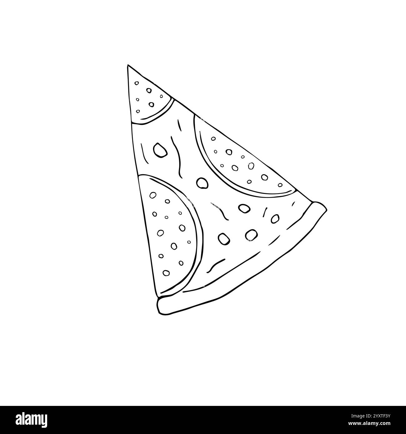 Vector hand drawn doodle sketch pepperoni pizza slice isolated on white ...